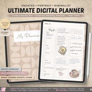 Ultimate Digital Planner, Undated Digital Planner, Goodnotes Planner ...