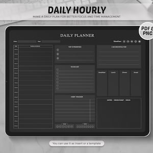 Dark Mode Daily Planner Template: Goodnotes, Notability (PDF) - Etsy