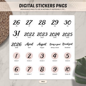 Functional Black Digital Stickers, Goodnotes Digital Stickers, Days of ...