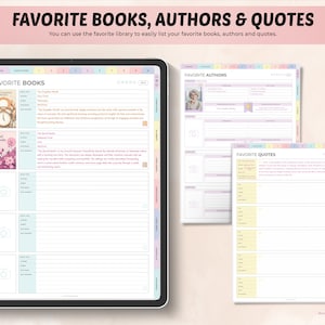 Digital Reading Journal, Reading Log, Book Tracker, Reading List ...