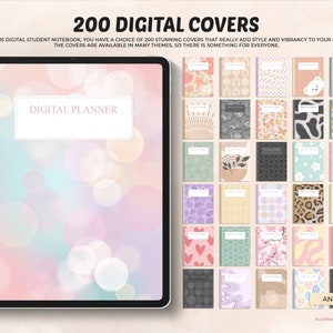 Portrait Digital Student Notebook With Tabs, Note Paper, Digital Paper ...