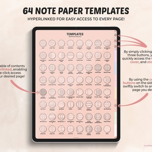 Portrait Digital Student Notebook With Tabs, Note Paper, Digital Paper ...