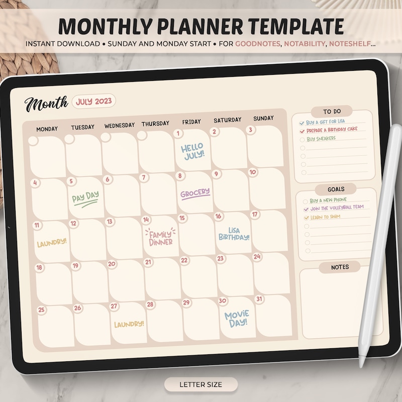 Monthly Planner - Etsy