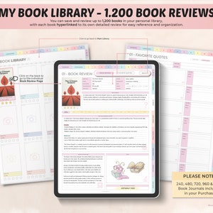 Digital Reading Journal, Reading Log, Book Tracker, Reading List ...