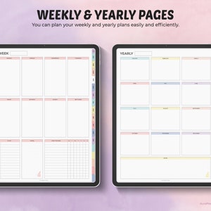 Undated Digital Planner: Rainbow Theme, Goodnotes & Notability (digital ...