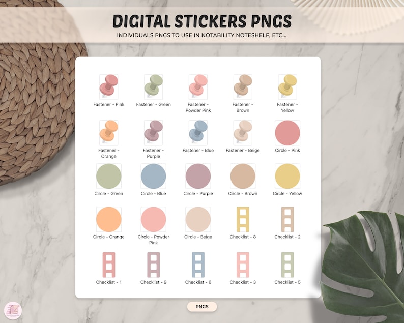 Goodnotes Digital Stickers, Boho Digital Stickers Precropped, Digital ...