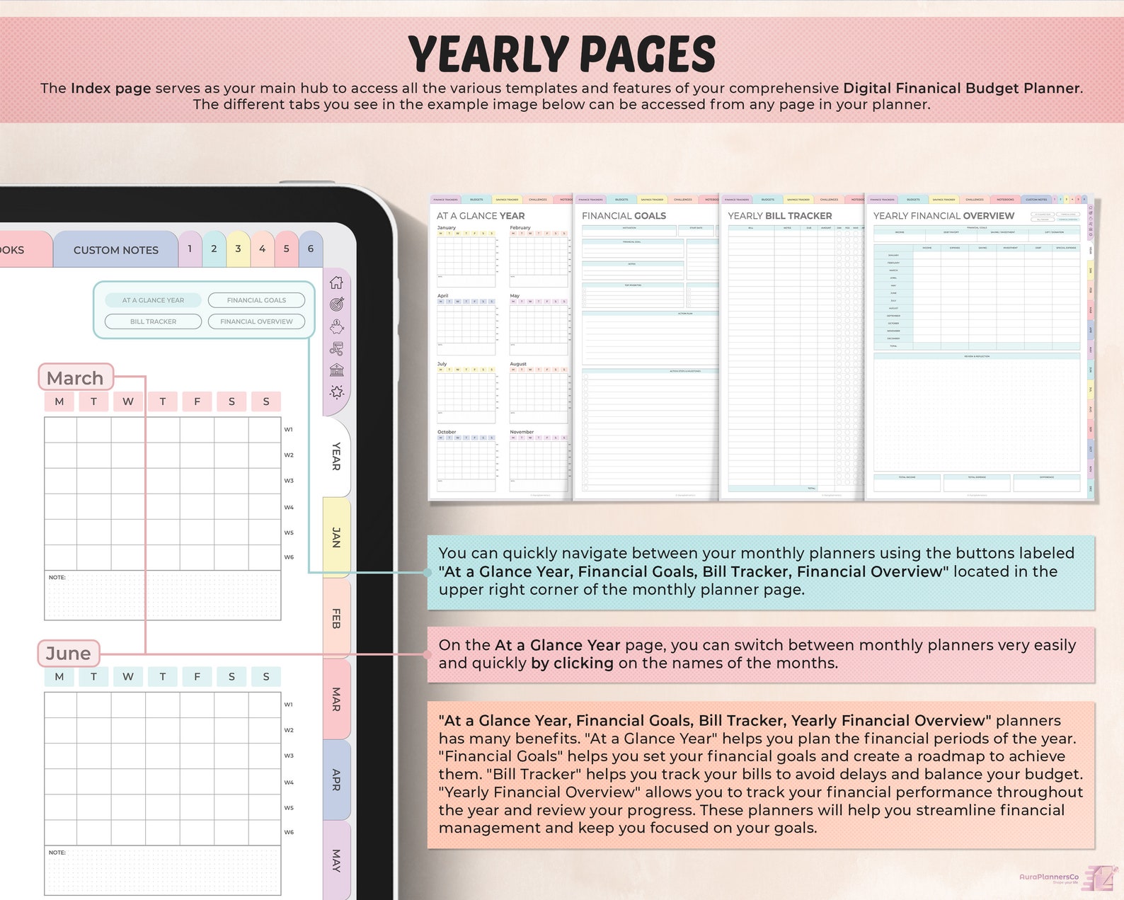 Digital Financial Budget Planner, Undated Digital Planner, Finance ...