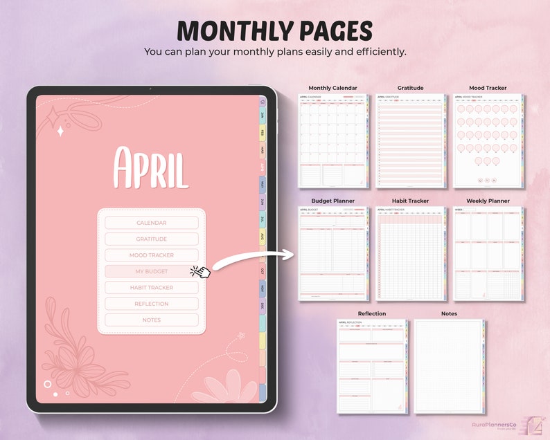 Undated Digital Planner: Rainbow Theme, Goodnotes & Notability (digital ...