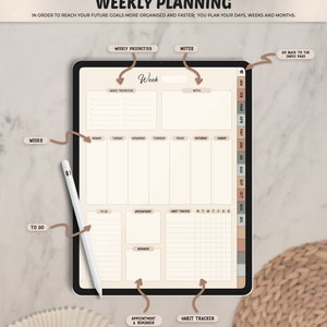 Undated Goodnotes Planner, Monthly Digital Planner, Goodnotes Template ...