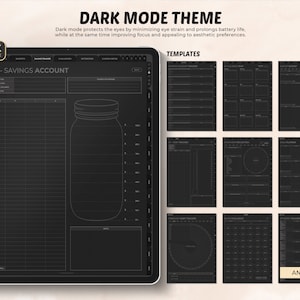 Dark Mode Digital Financial Budget Planner, Undated Digital Planner ...
