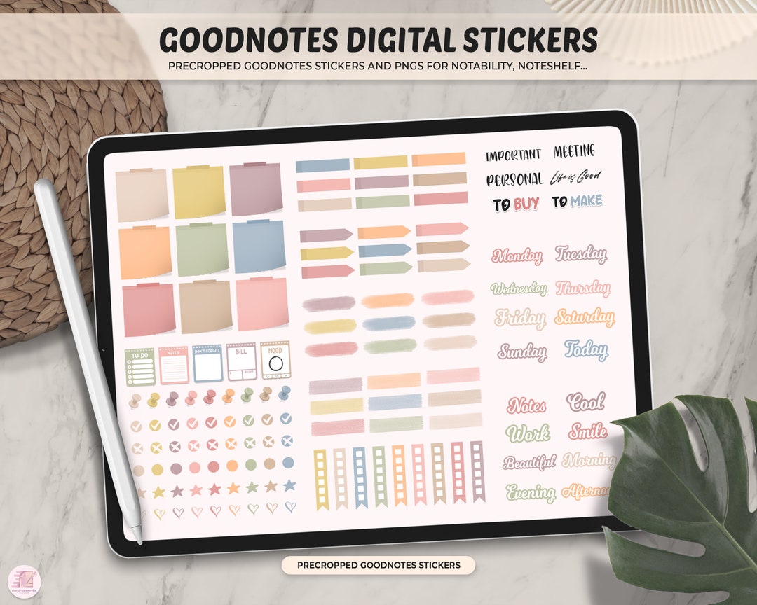 Goodnotes Digital Stickers, Boho Digital Stickers Precropped, Digital ...