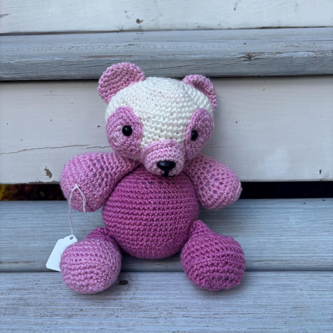 Handmade Pink Panda Stuffed Plushie - Etsy