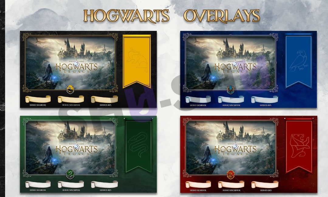 Hogwart Legacy Overlay Bunddle / 4 Houses Overlays *griffindor ...