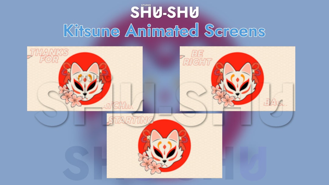 Kitsune Animated Screens - Etsy