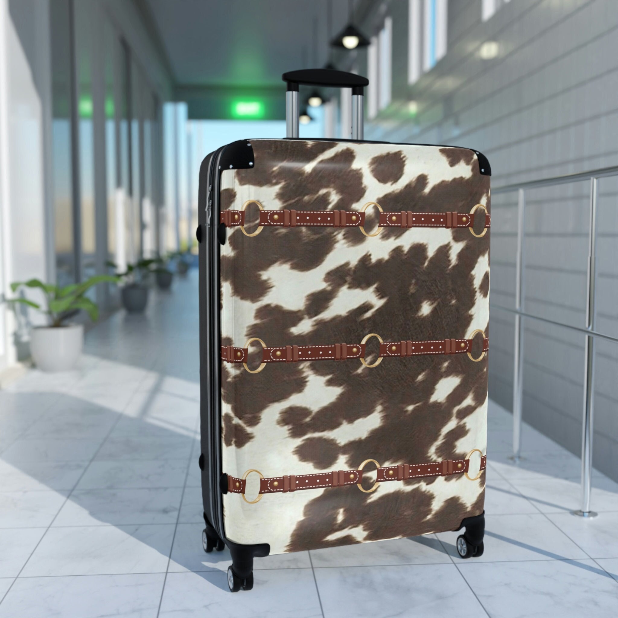 Animal Print Suitcase, Cow Print, Hardshell Suitcase, Made to Order ...