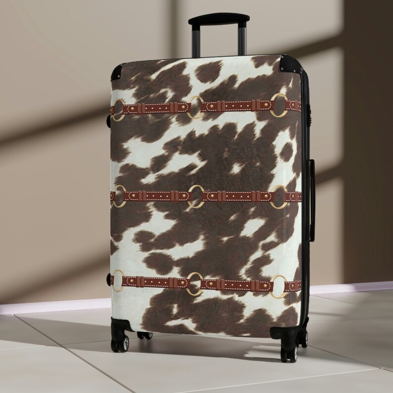 Animal Print Suitcase, Cow Print, Hardshell Suitcase, Made to Order ...