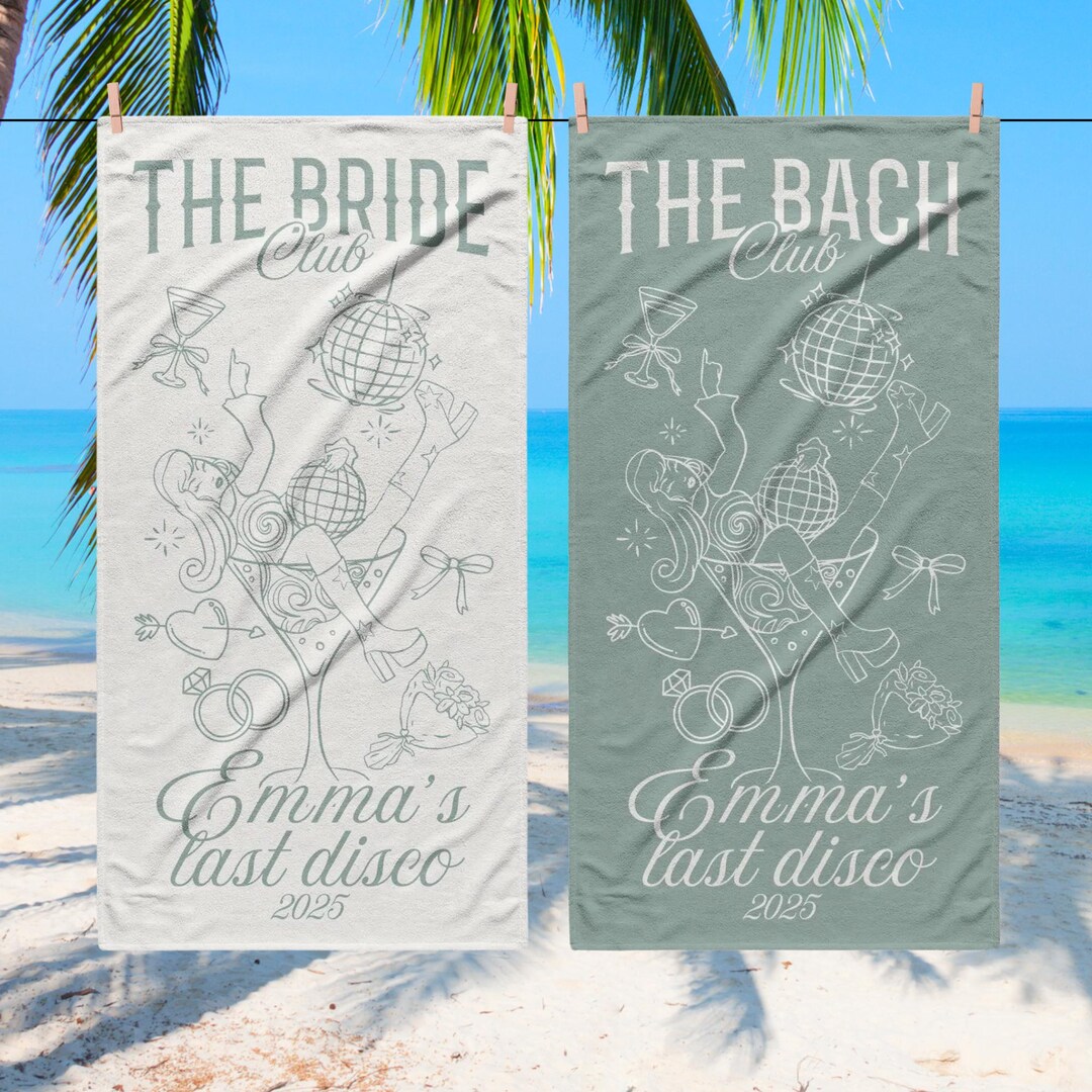 Custom Bachelorette Disco Beach Towel, Bachelorette Bridesmaid Proposal ...