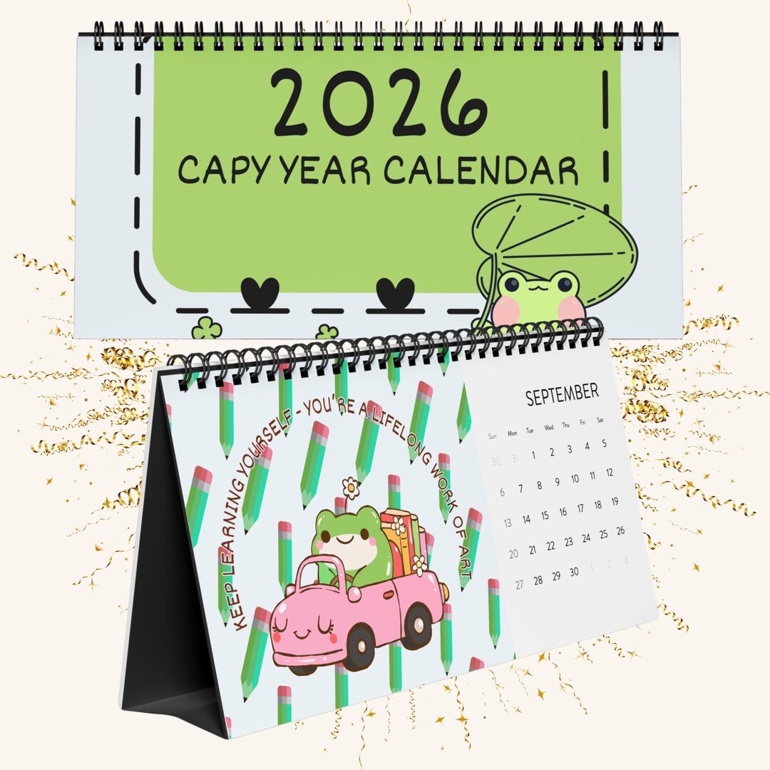 2026 Cute Frog Calendar Kids Dated 2026 Calendar Office Gift Calendar ...