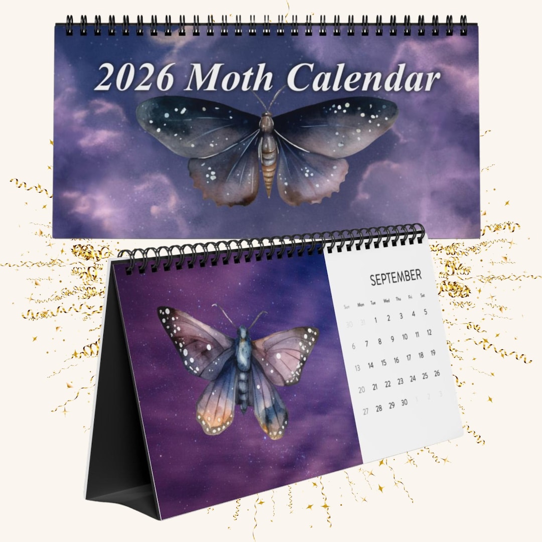 2026 Moth Calendar Dated 2026 Booktok Calendar Office Gift Celestial ...