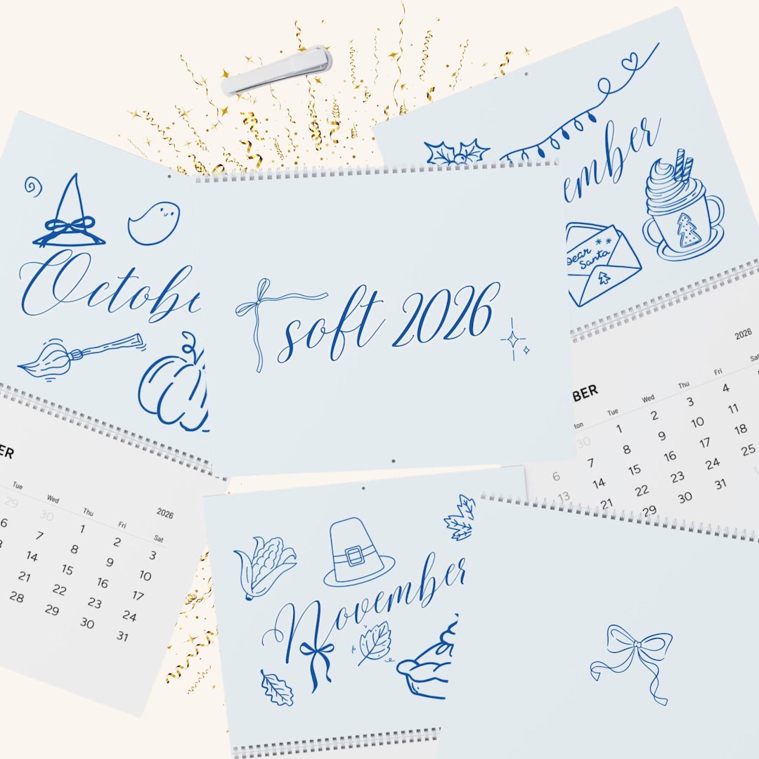 2026 Coquette Bow Calendar Dated 2026 Calendar Office Gift Calendar ...