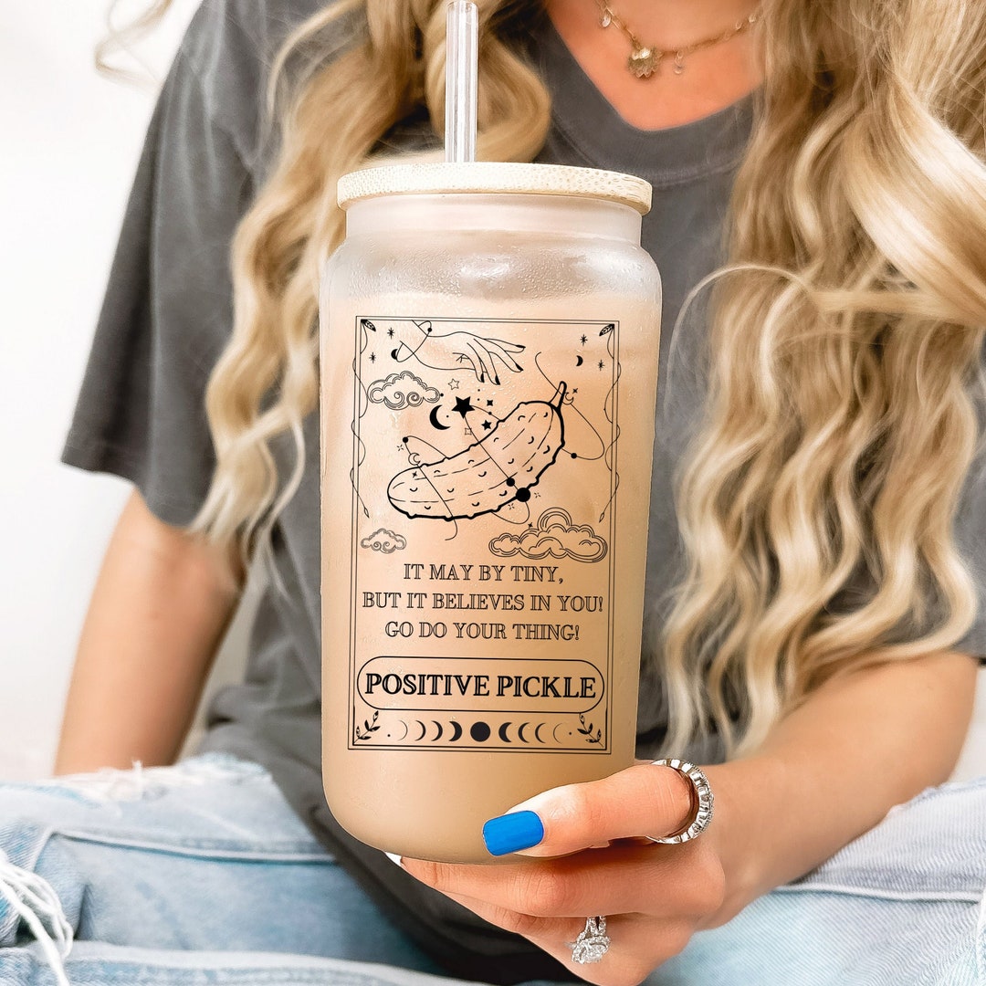 Tarot Positive Quotes Pickles Soda Can Glasses, Emotional Support Big ...