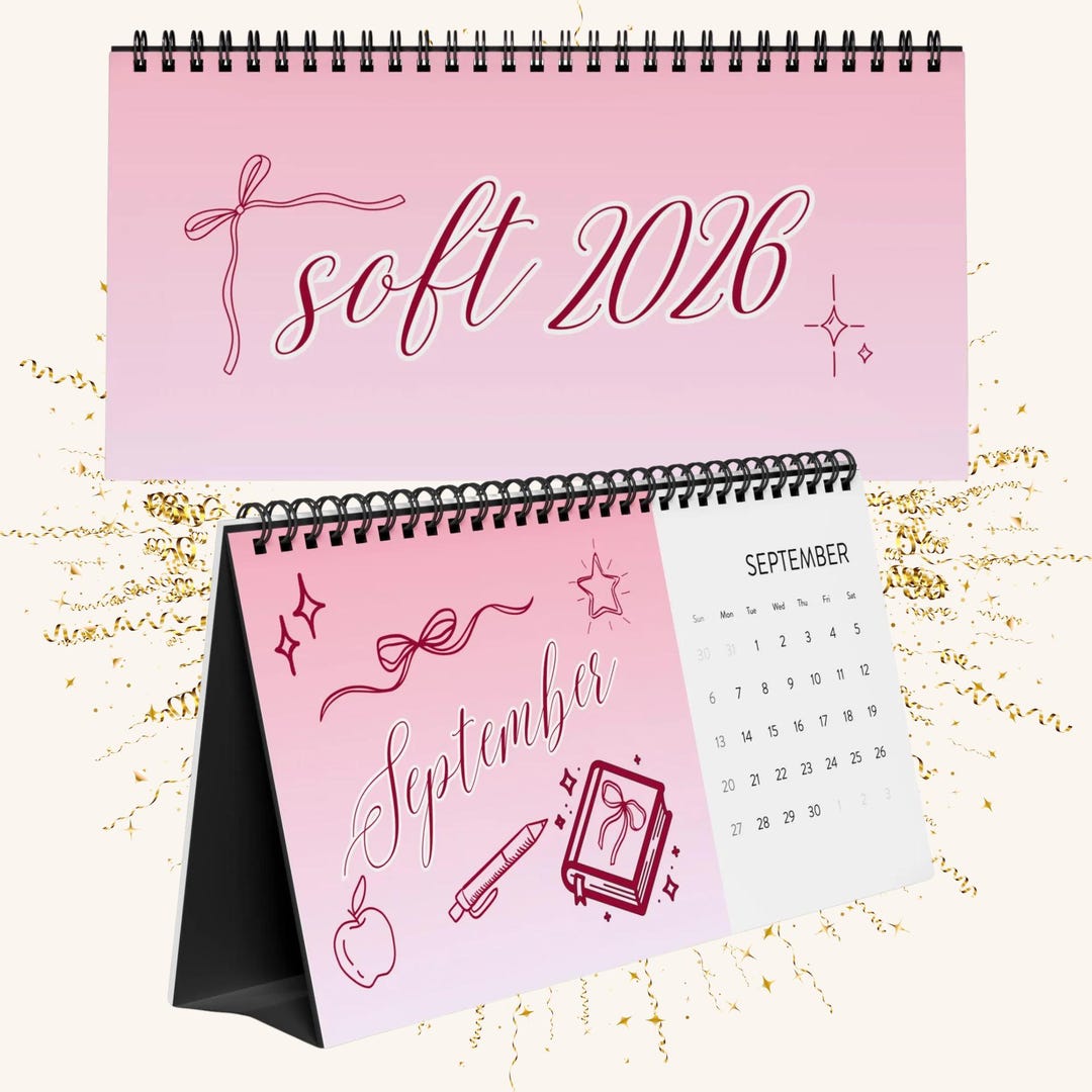2026 Coquette Bow Calendar Dated Cute Pink 2026 Calendar Office Gift ...