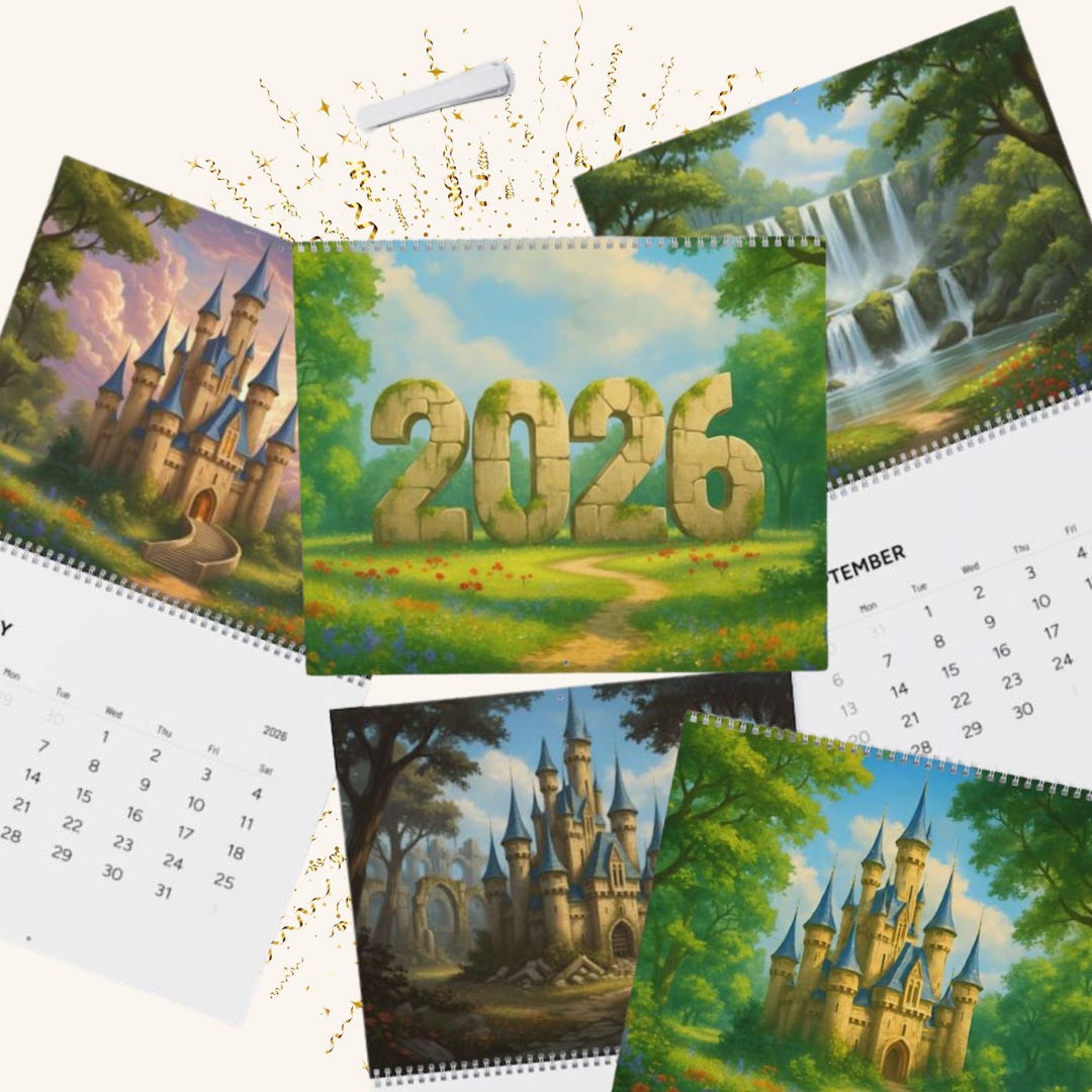 2026 Castle Calendar Dated Fantasy 2026 Wall Calendar Office Gift ...