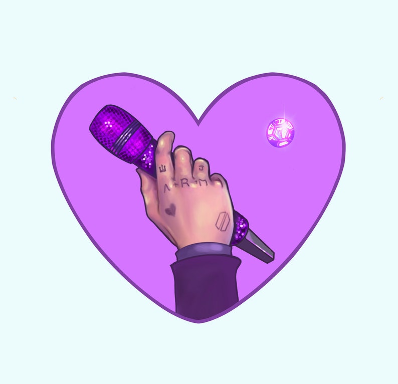 BTS Microphone Heart Buttons - Etsy