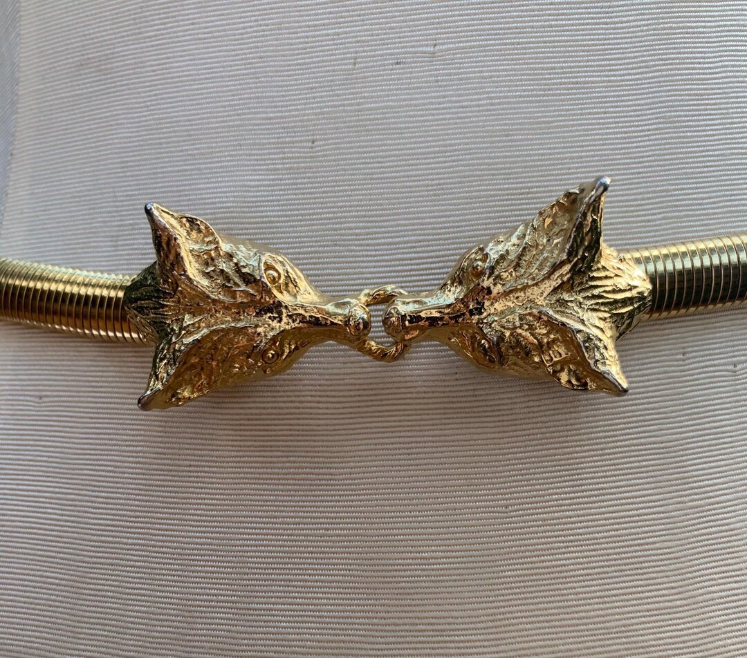 Mimi Di N Kissing Fox Metal Coil Belt 1974 Vintage - Etsy