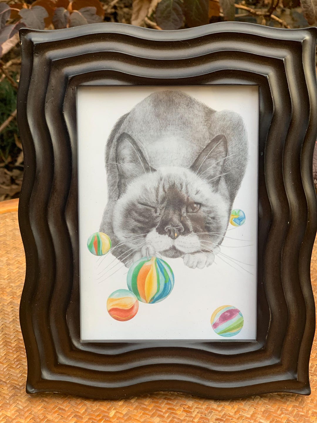 Brutus Bangor Beefcake Cat Print Wavy Black Mod Frame Vintage - Etsy