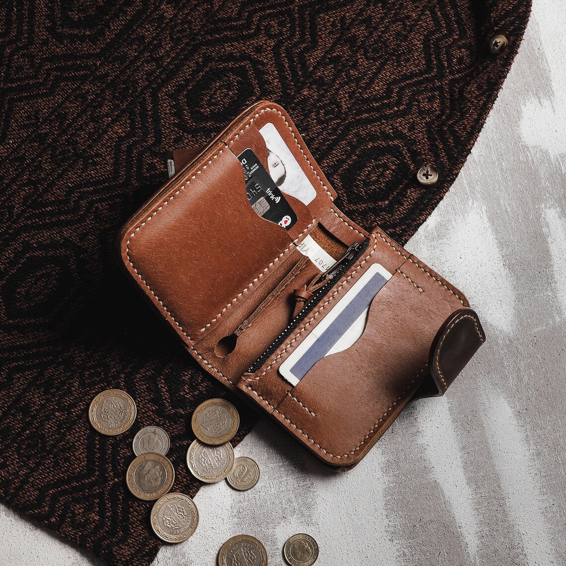 Prestige in Every Stitch: Ragna Genuine Leather Wallet - Etsy