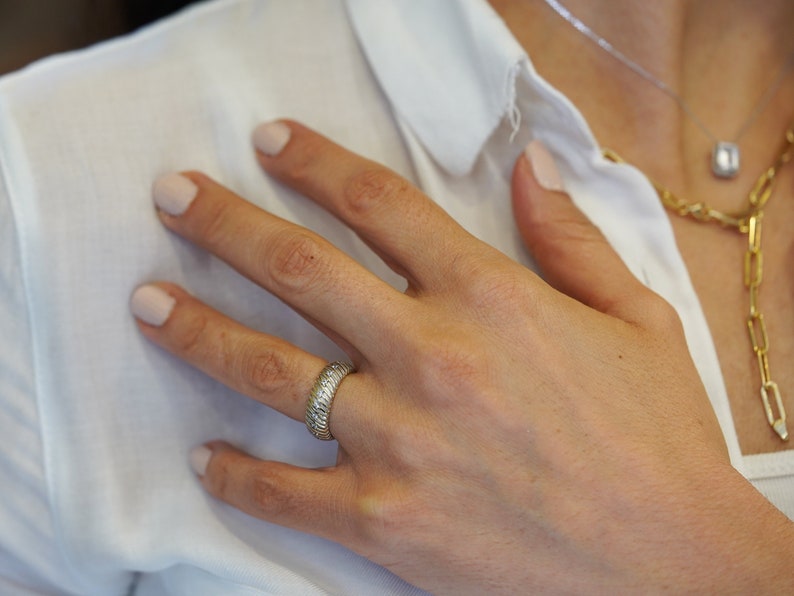 Solid Gold Filled Chunky Ring, Golden Ring for Women, Chunky Wedding ...