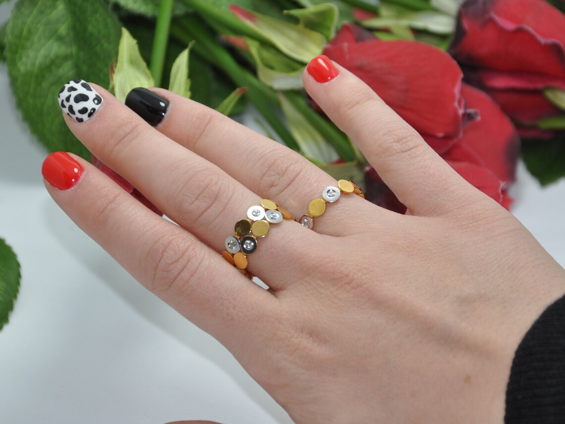 Solid Gold Filled Chunky Ring, Custom Promise Ring Unique Wedding Gift ...