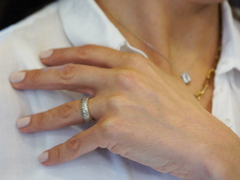 Solid Gold Filled Chunky Ring, Golden Ring for Women, Chunky Wedding ...