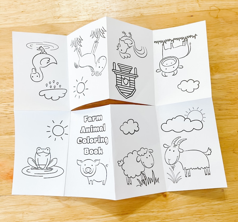 Farm Animal Small Coloring Book/childrens Printable Coloring Booklet ...
