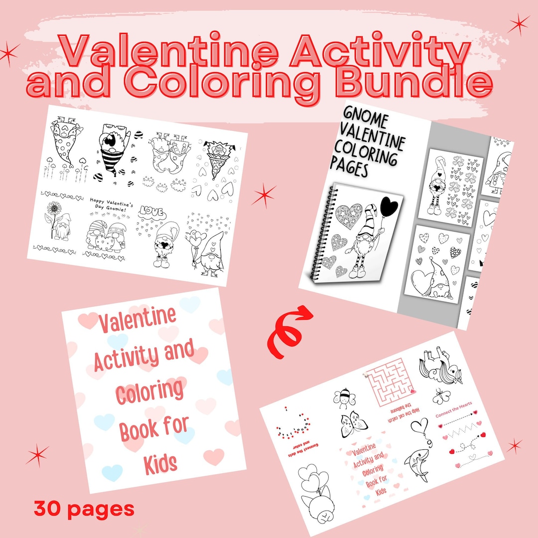 Printable Valentine's Day Activity Bundle for Kids, Valentine Activity ...