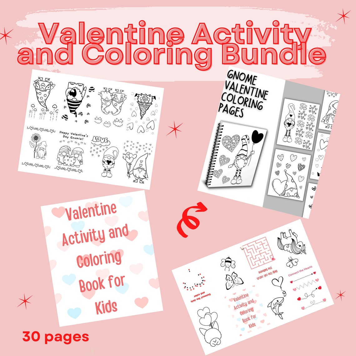 Printable Valentine's Day Activity Bundle for Kids, Valentine Activity ...
