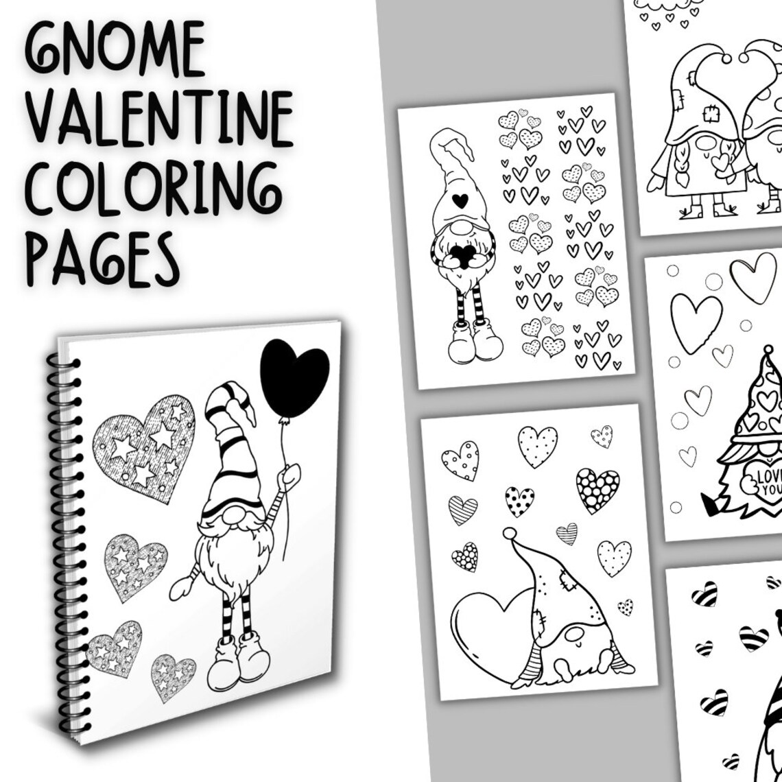 Gnome Valentine Coloring Pages, Gnome Coloring, Coloring Fun, Classroom ...