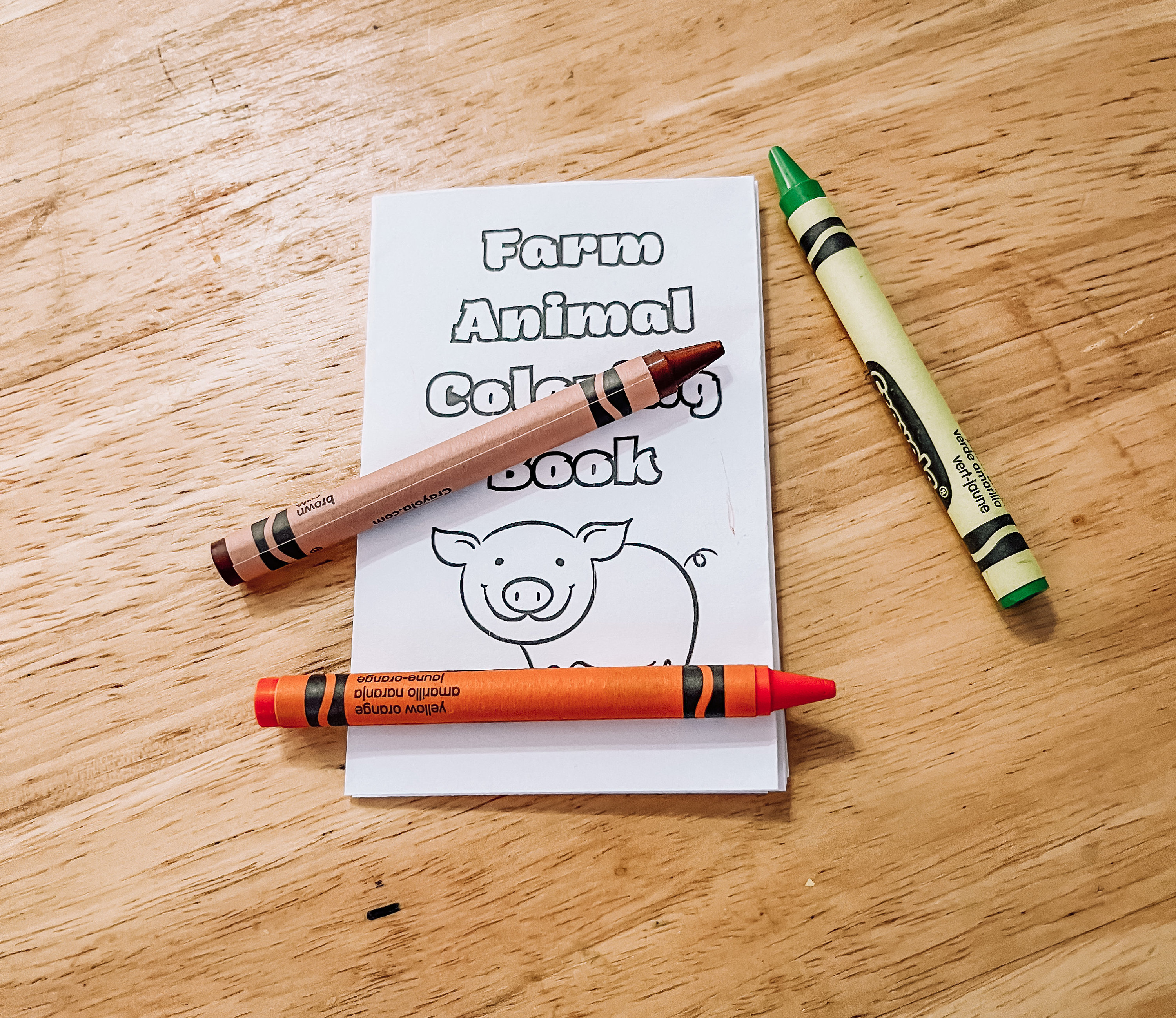 Farm Animal Small Coloring Book/childrens Printable Coloring Booklet ...