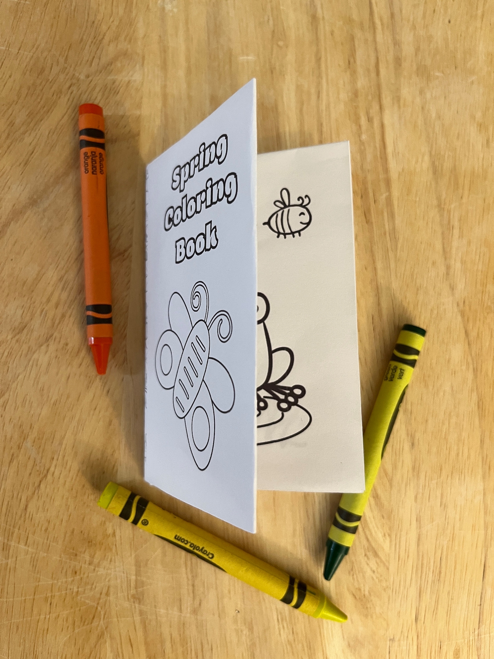 Spring Foldable Coloring Book/children’s Printable Coloring Booklet/one ...