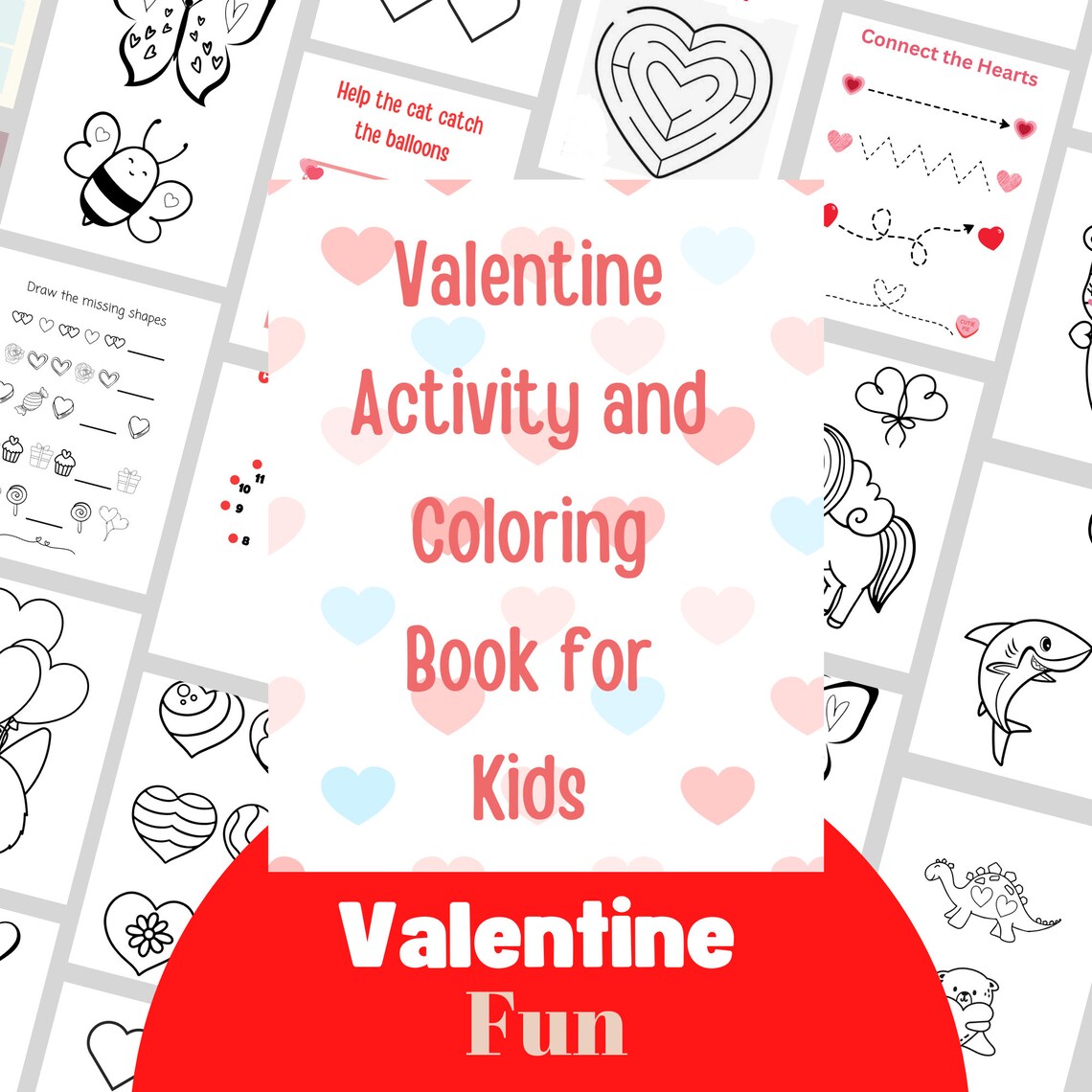 Printable Valentine's Day Activity Bundle for Kids, Valentine Activity ...