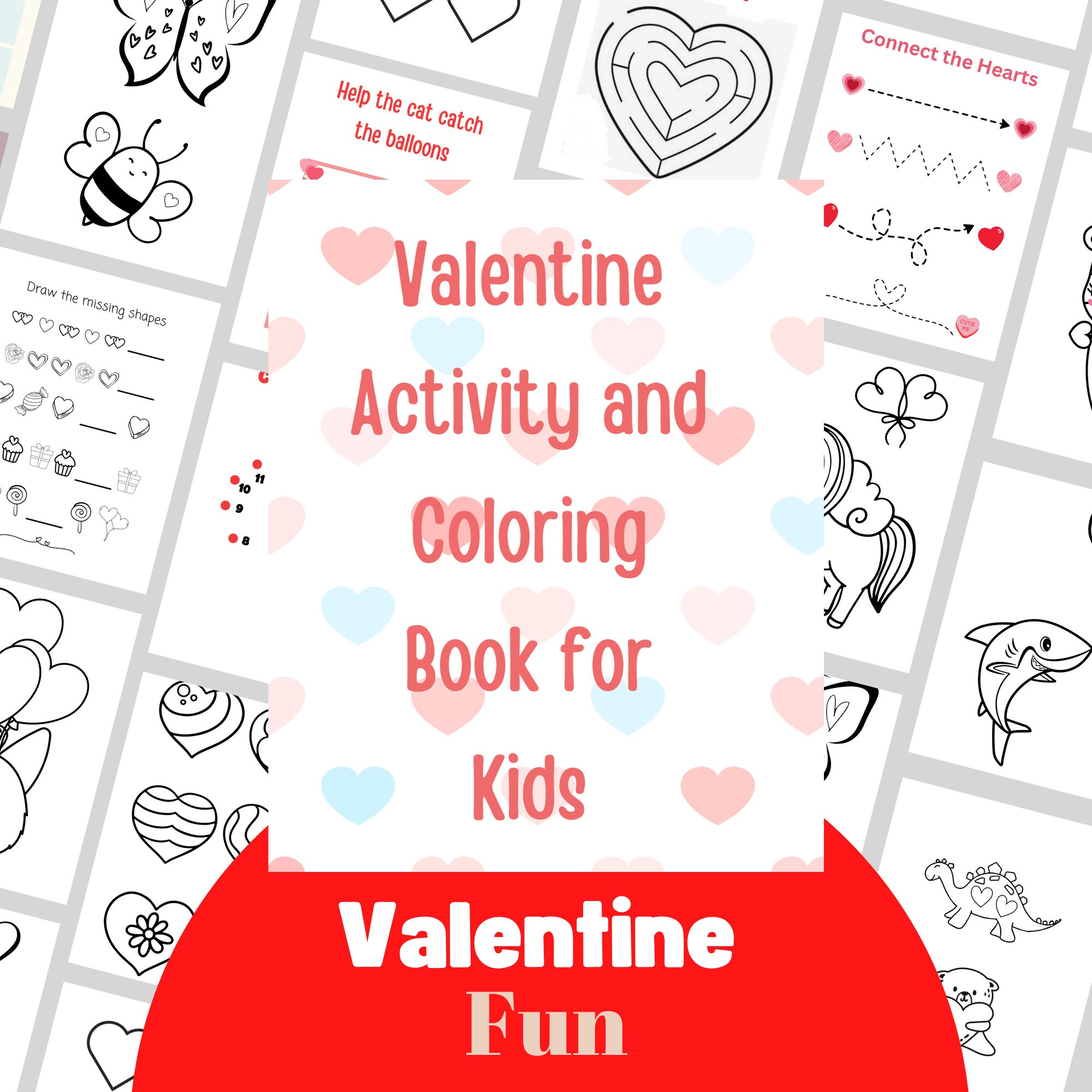 Printable Valentine's Day Activity Bundle for Kids, Valentine Activity ...