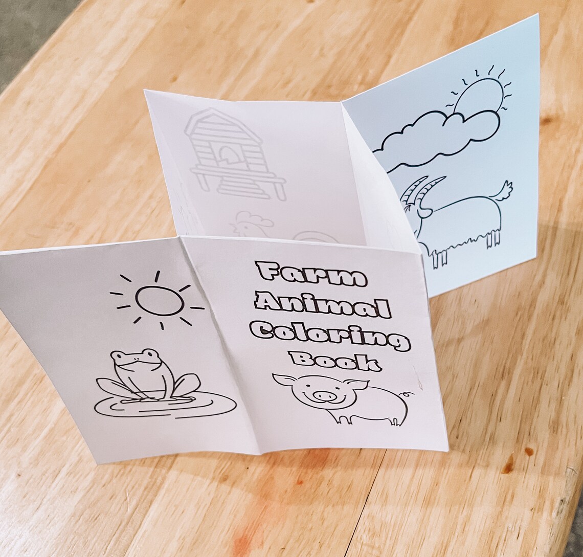 Farm Animal Small Coloring Book/childrens Printable Coloring Booklet ...