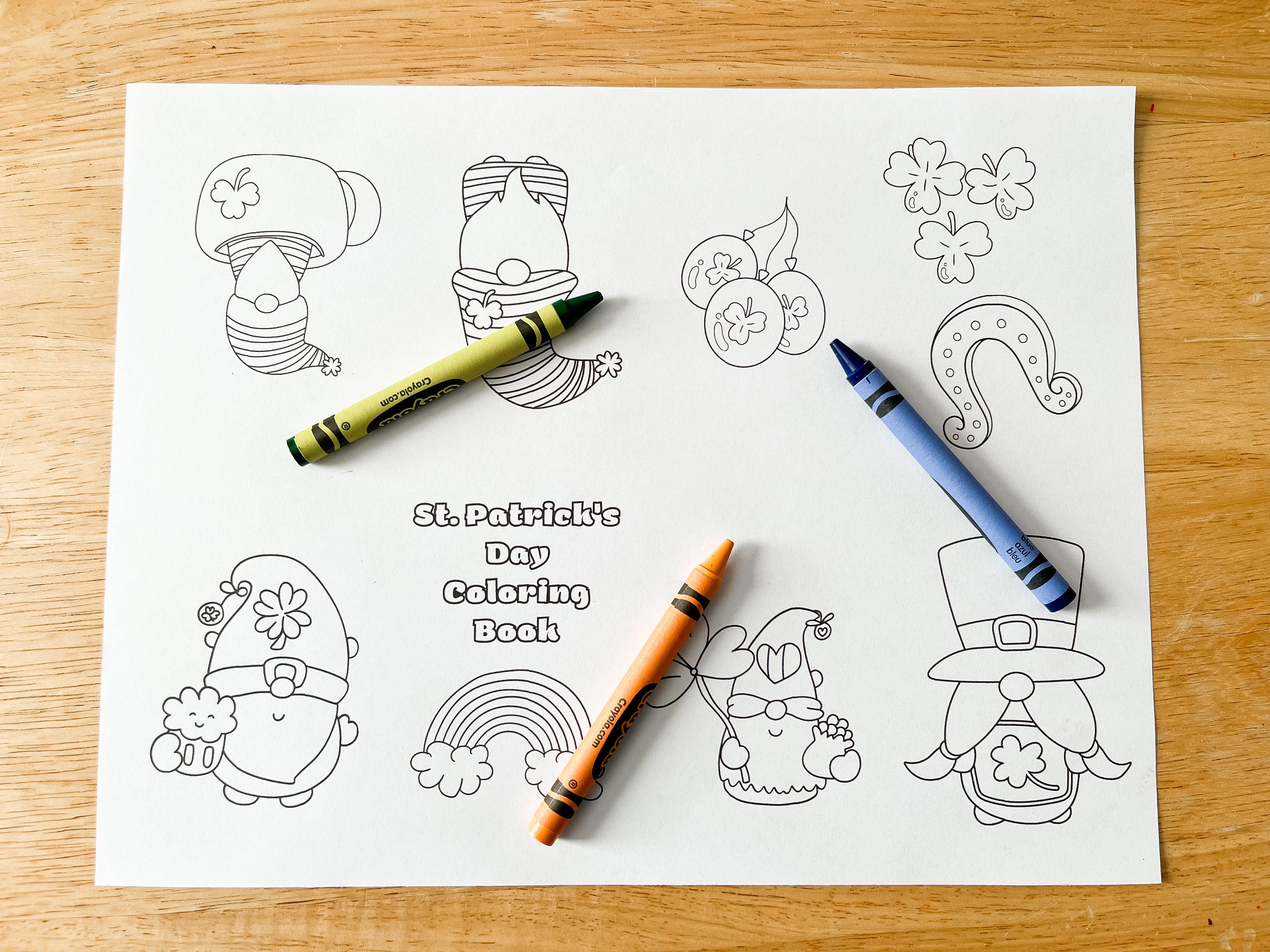 St. Patrick’s Day Gnomes Coloring Book/printable Coloring Booklet/one ...