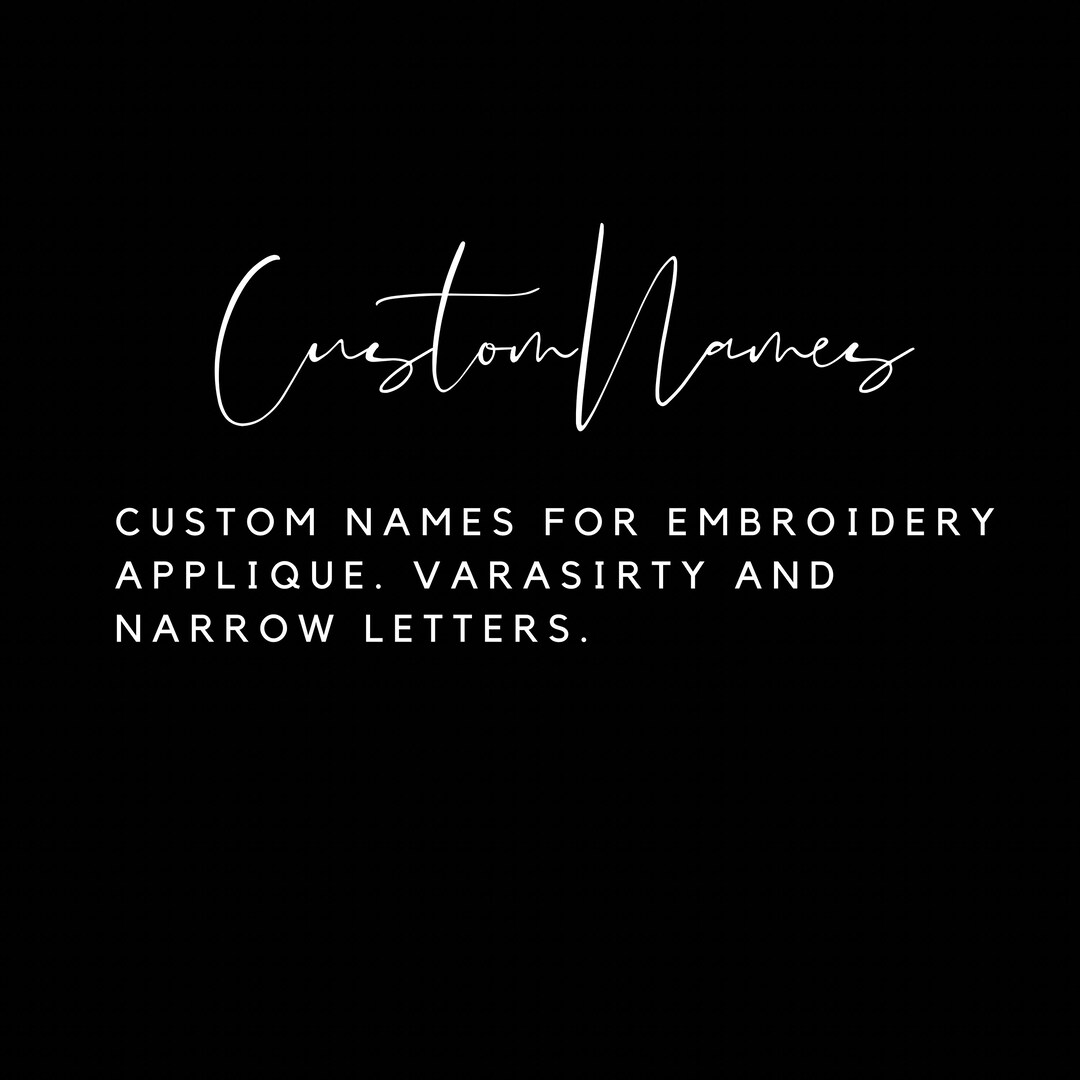 Custom Appliqué Names for Embroidery - Etsy