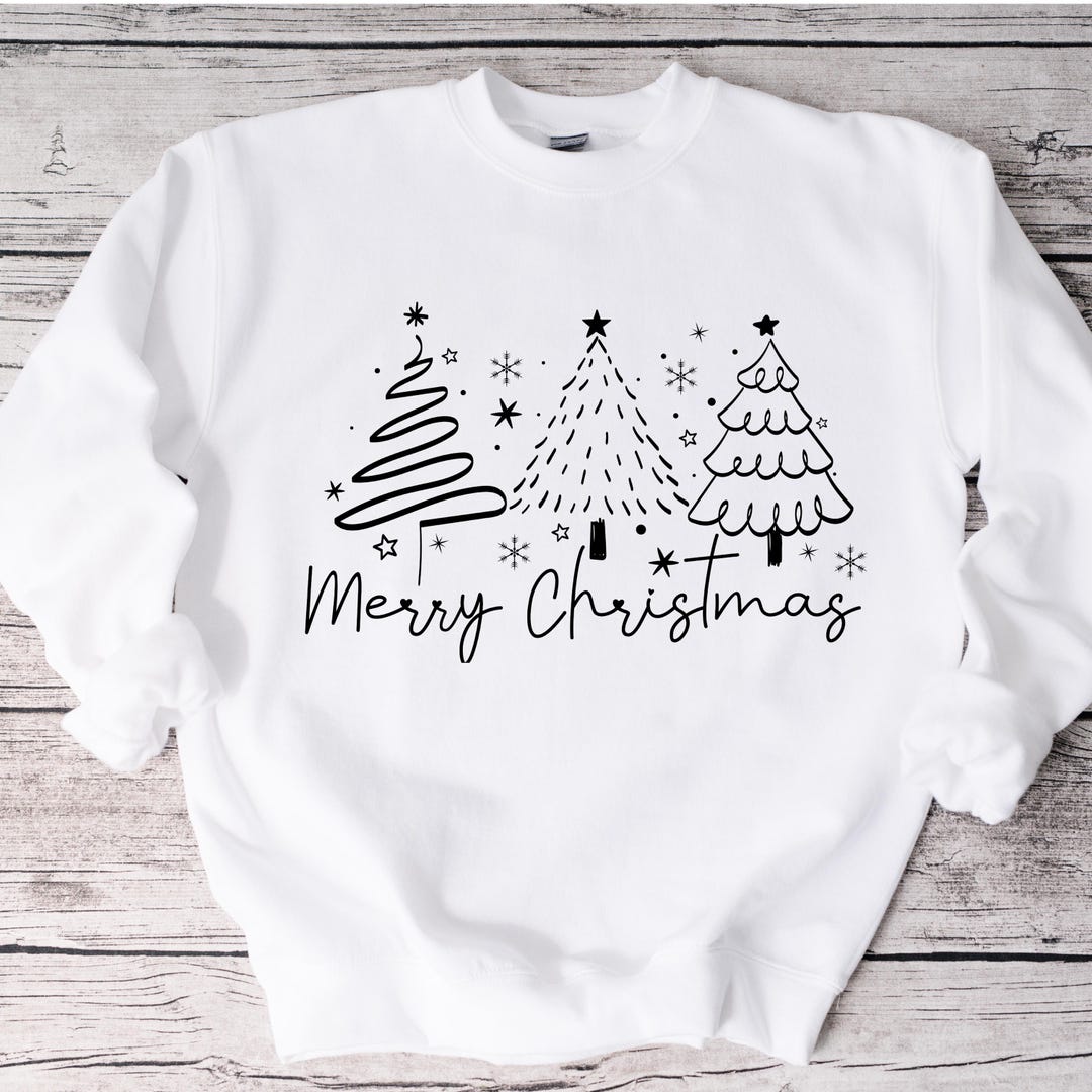 Simple Merry Christmas W Trees PNG Digital Download - Etsy