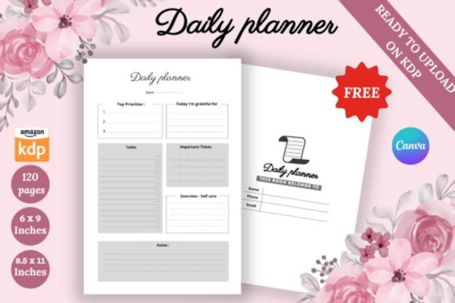 Daily Planner Editable Digital Download - Etsy