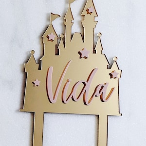 Castle Custom Birthday Cake Topper, Personalized Princess Cake Toppers ...