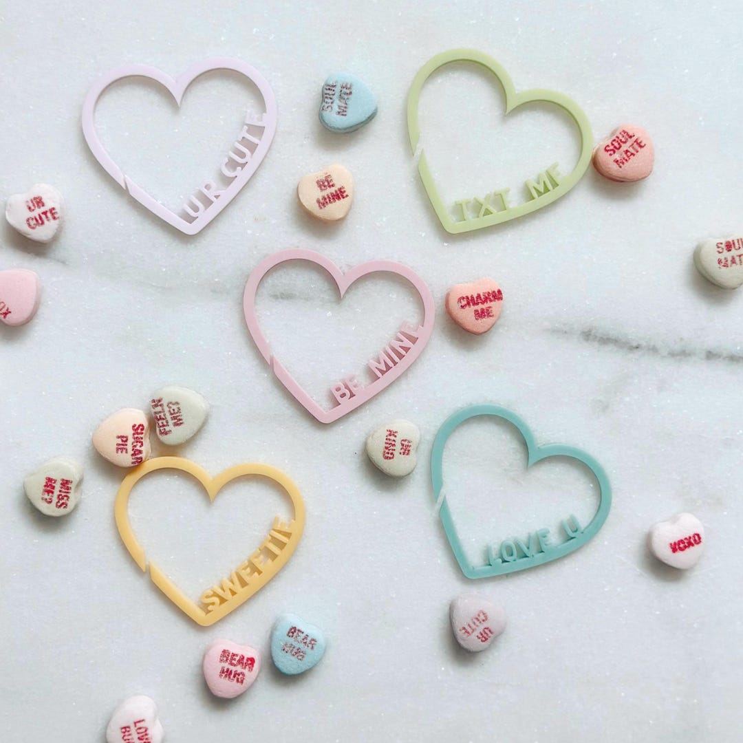 Heart Drink Tags, Custom Color Drink Clips, Personalized Drink Markers ...