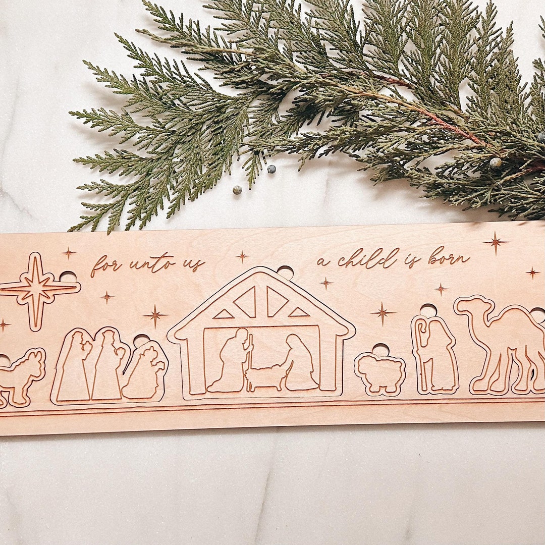 Wooden Nativity Puzzle, Personalized Name Nativity Scene - Etsy